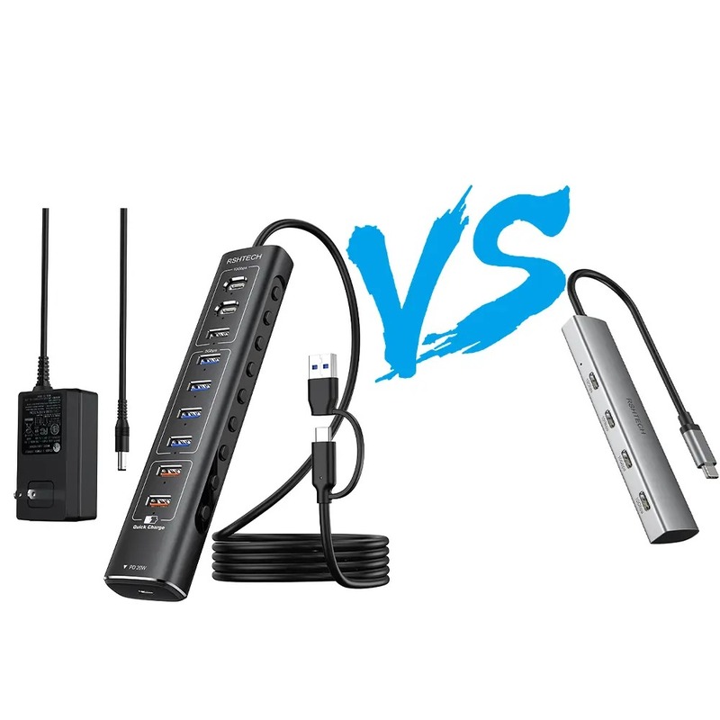 Should you choose a powered or non-powered USB hub?